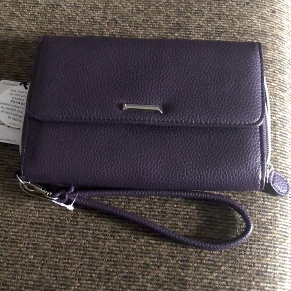 mundi | Bags | Mundi Big Fat Wallet With Wristlet Plum Color | Poshmark